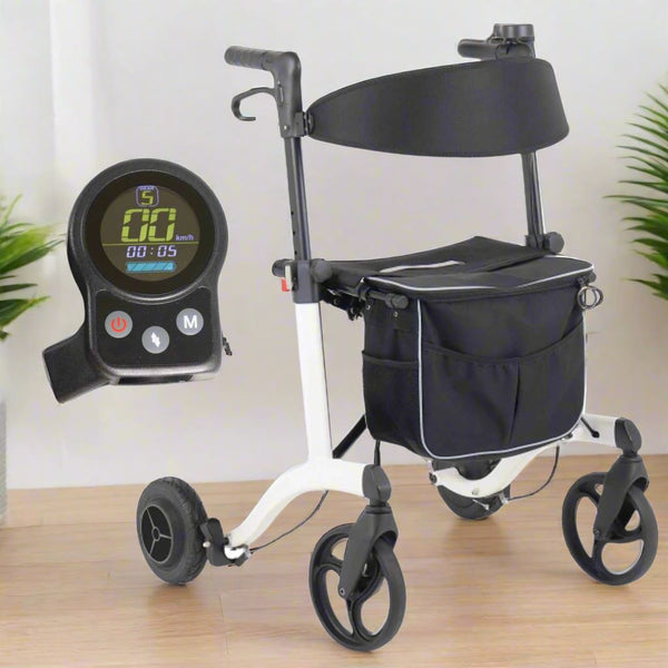 Electric Rollator Walker| Lightweight Foldable Power Mobility With Bag