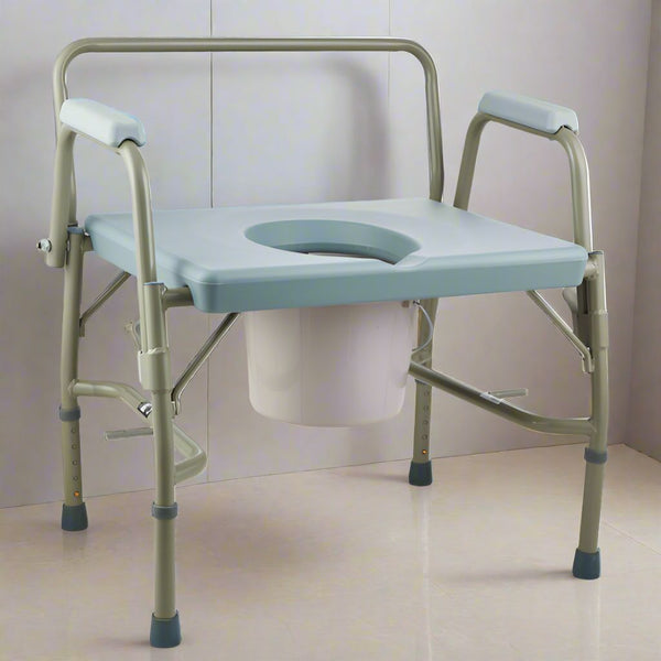 Bariatric Drop Arm Commode | Heavy Duty Toilet Chair for Mobility